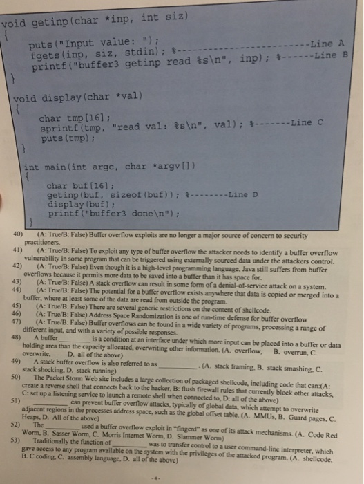 Solved void getinp(char *inp, int siz) puts ("Input value: | Chegg.com
