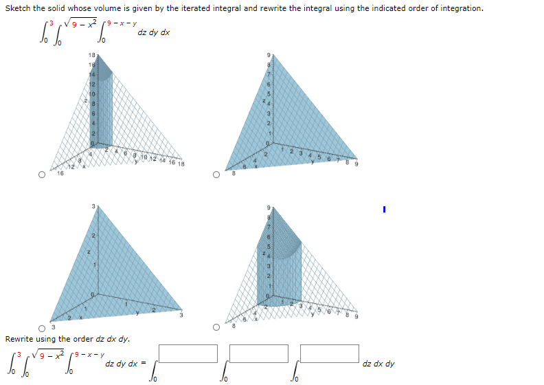 Solved Sketch the solid whose volume is given by the | Chegg.com