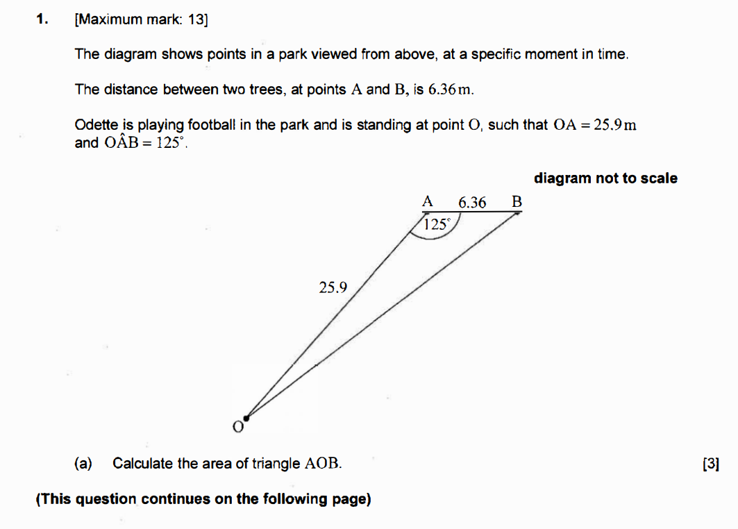 Solved [Maximum mark: 13]The diagram shows points in a park | Chegg.com