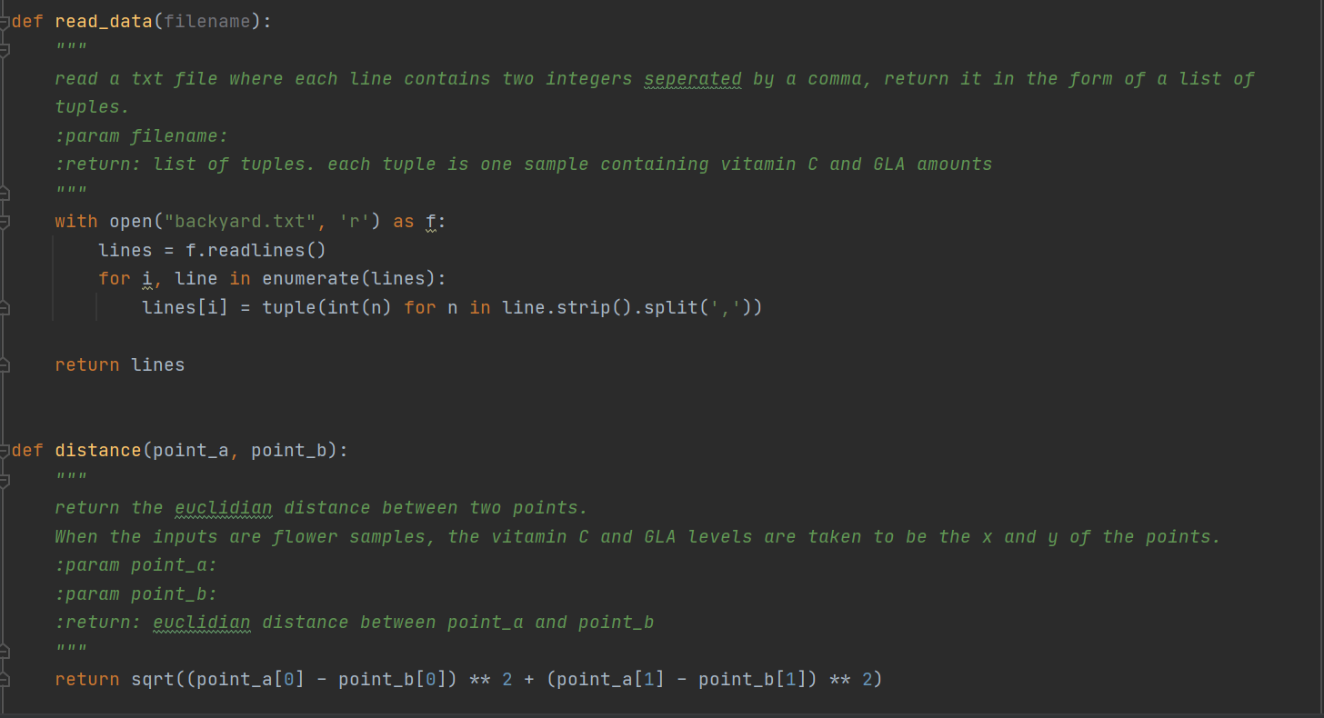 Solved def Read data filename Read A Txt File Where Each Chegg