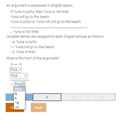 An argument is expressed in English below. The domain | Chegg.com