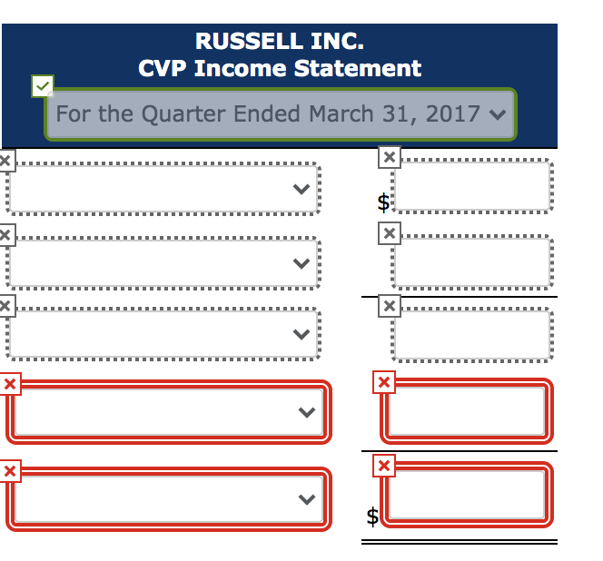 Solved Russell Inc. had sales of $2,260,000 for the first | Chegg.com