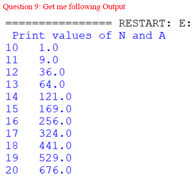 Solved Question 9: Get me following Output | Chegg.com
