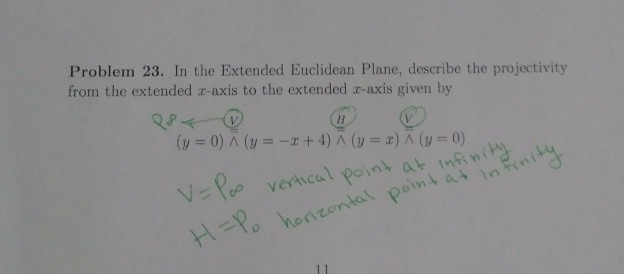 Problem 23. In the Extended Euclidean Plane, describe | Chegg.com