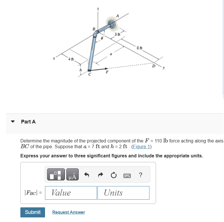 Solved Determine The Magnitude Of The Projected Component Of