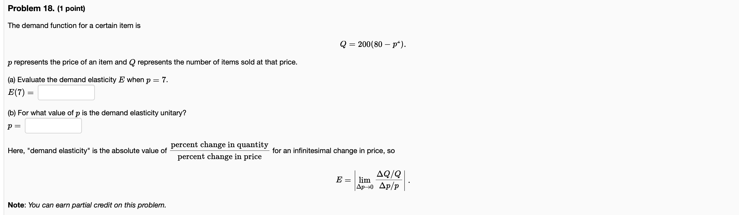 Solved The demand function for a certain item is | Chegg.com