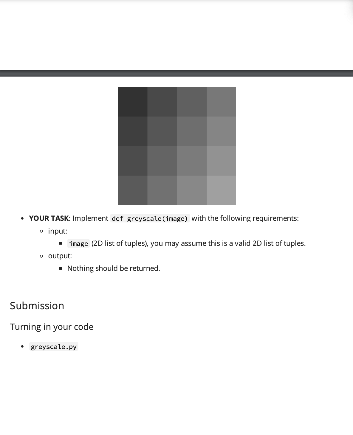 Solved Greyscale Filter: We have learned how to apply a red | Chegg.com