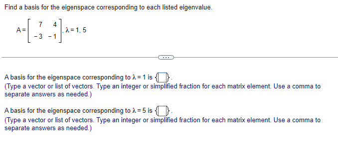 Solved Find a basis for the eigenspace corresponding to each | Chegg.com