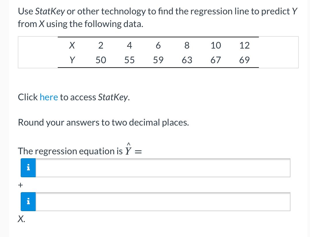 Solved Use StatKey or other technology to find the | Chegg.com