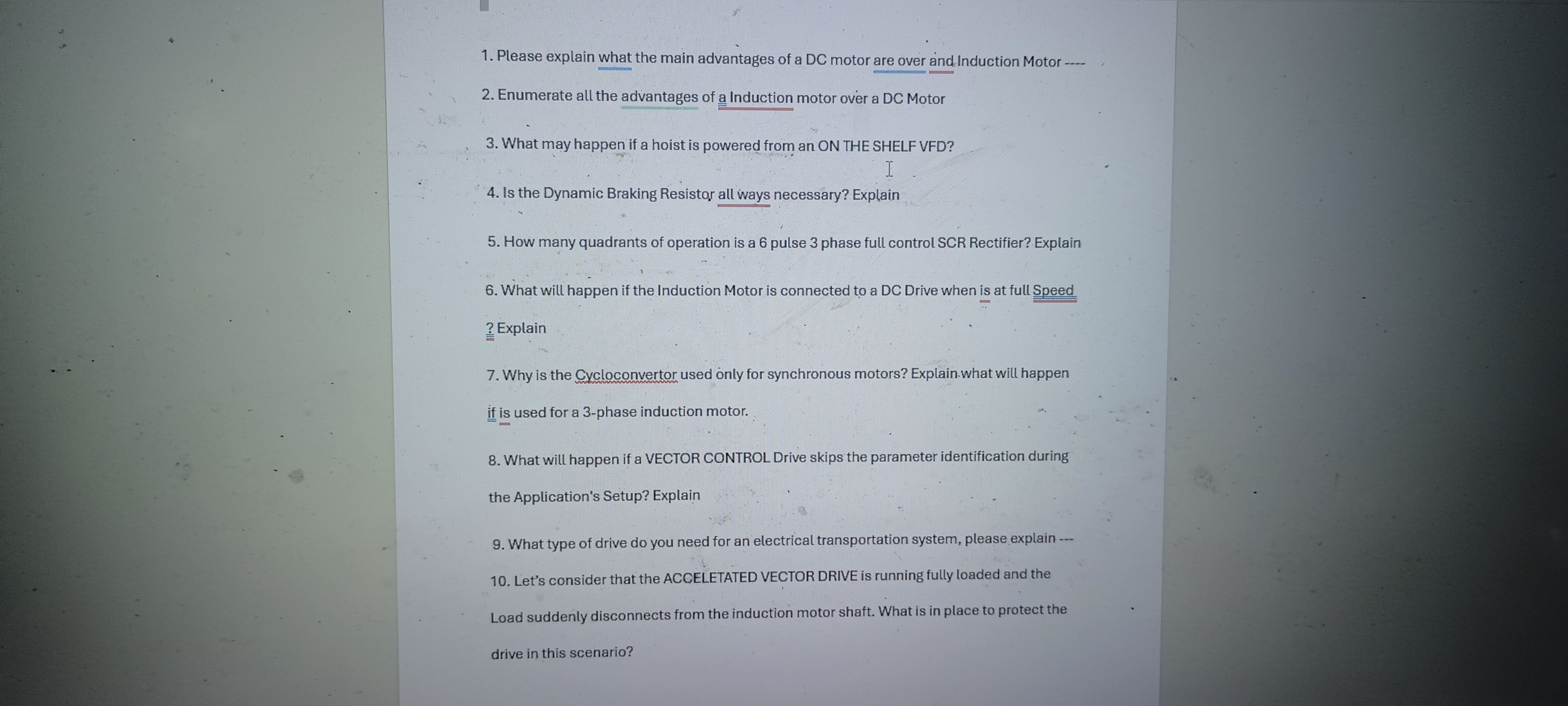 Solved 1. ﻿Please explain what the main advantages of a DC | Chegg.com