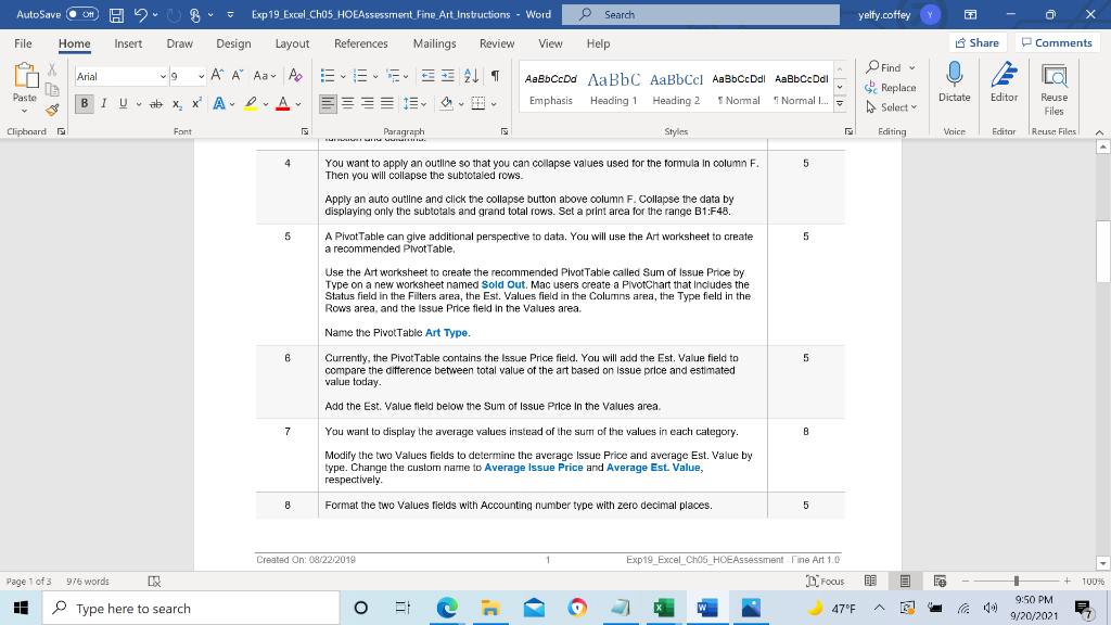 AutoSave Oh H2 OH HUB R = Exp 19 Excel Cho5 | Chegg.com