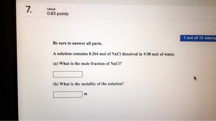 3. value: 0.83 points 2 out of 10 attempts Be sure to | Chegg.com