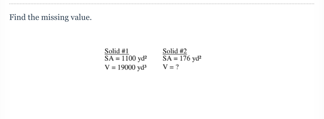 Solved Find the missing value. | Chegg.com