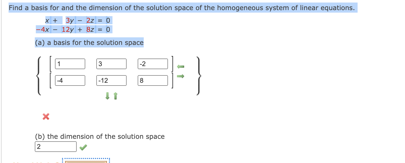 Solved Find a basis for and the dimension of the solution | Chegg.com