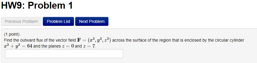Solved HW9: Problem 1 Previous Problem Problem List Next | Chegg.com