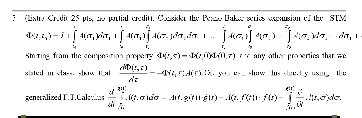 5. (Extra Credit 25 pts, no partial credit). Consider | Chegg.com