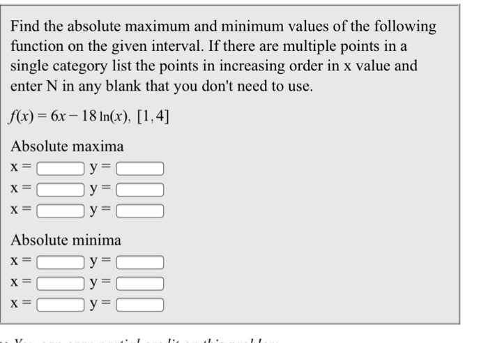 Solved Find the absolute maximum and minimum values of the | Chegg.com