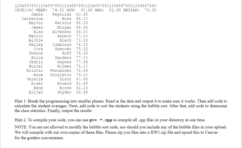 CSCE 1040 Homework 1 Assignment You are to write a | Chegg.com
