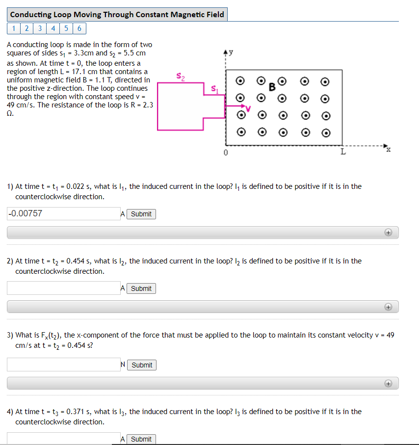 Solved Conducting Loop Moving Through Constant Magnetic | Chegg.com