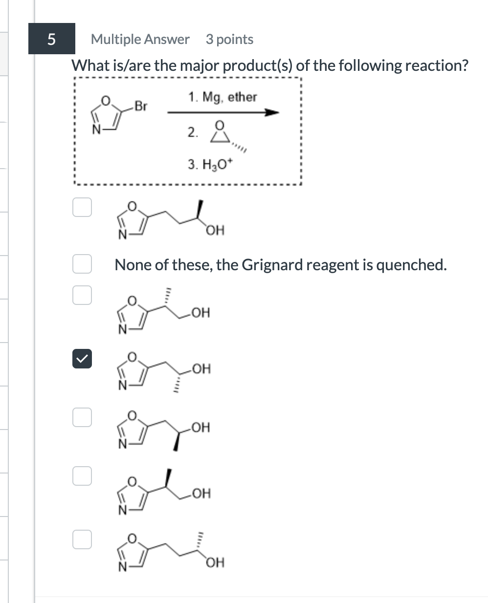 Solved 3 ﻿pointsWhat is/are the major product(s) ﻿of the | Chegg.com