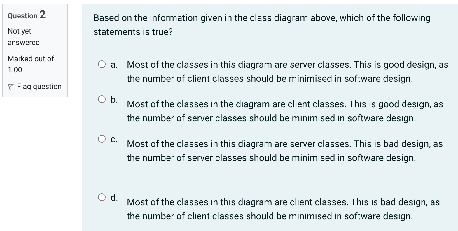 Solved The following class diagram relates to the first five | Chegg.com