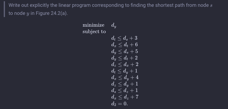 Solved Write out explicitly the linear program corresponding | Chegg.com