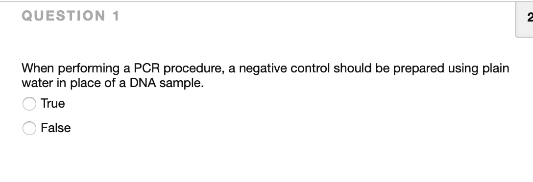 Solved QUESTION 1 2 When performing a PCR procedure, a | Chegg.com
