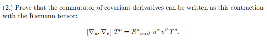 Solved (2.) Prove that the commutator of covariant | Chegg.com