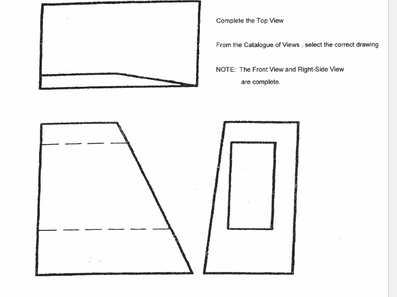 Solved Complete the Top View From the Catalogue of Views , | Chegg.com