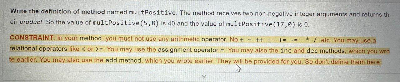 Solved Write the definition of method named add. The method | Chegg.com