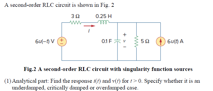 Solved A second-order RLC circuit is shown in Fig. 2 3 2 | Chegg.com
