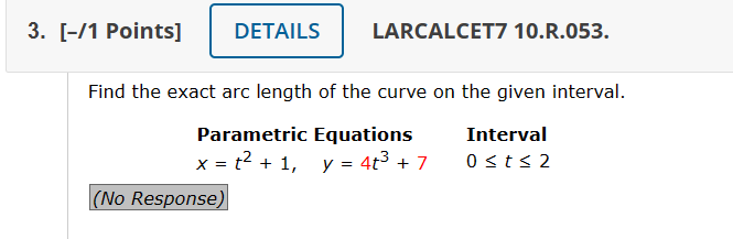 Solved Find the exact arc length of the curve on the given | Chegg.com
