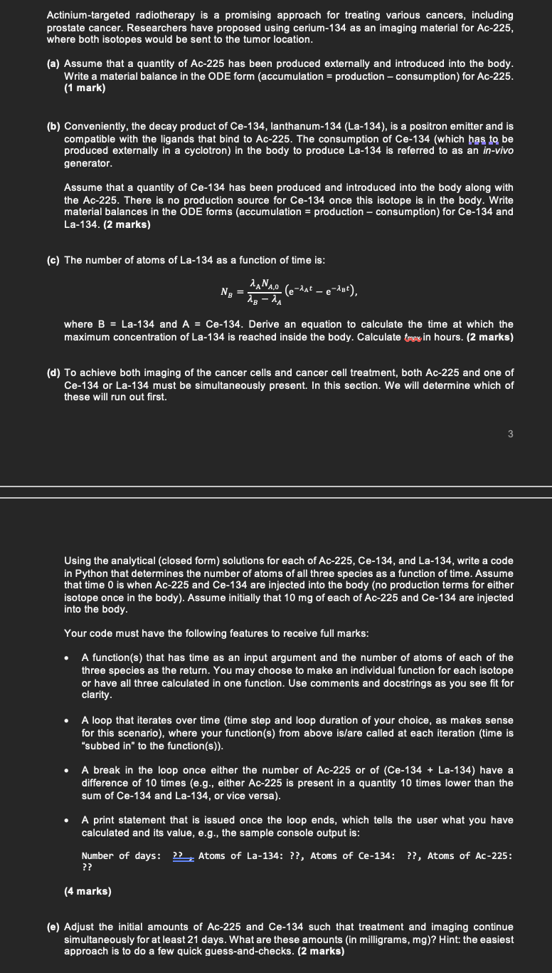 Solved Actinium-targeted radiotherapy is a promising | Chegg.com