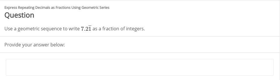 Solved Express Repeating Decimals As Fractions Using Chegg Solved Express Repeating Decimals As Fractions Using Chegg