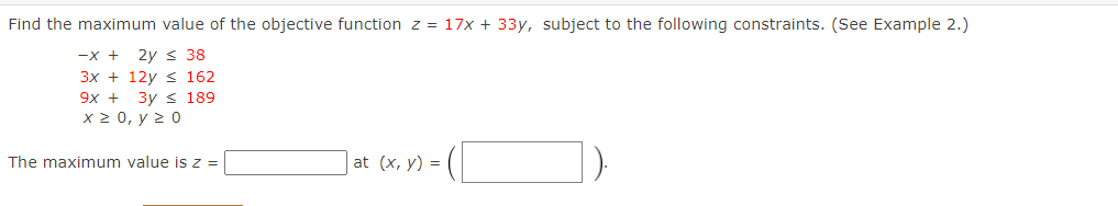 Solved Find the maximum value of the objective function z = | Chegg.com