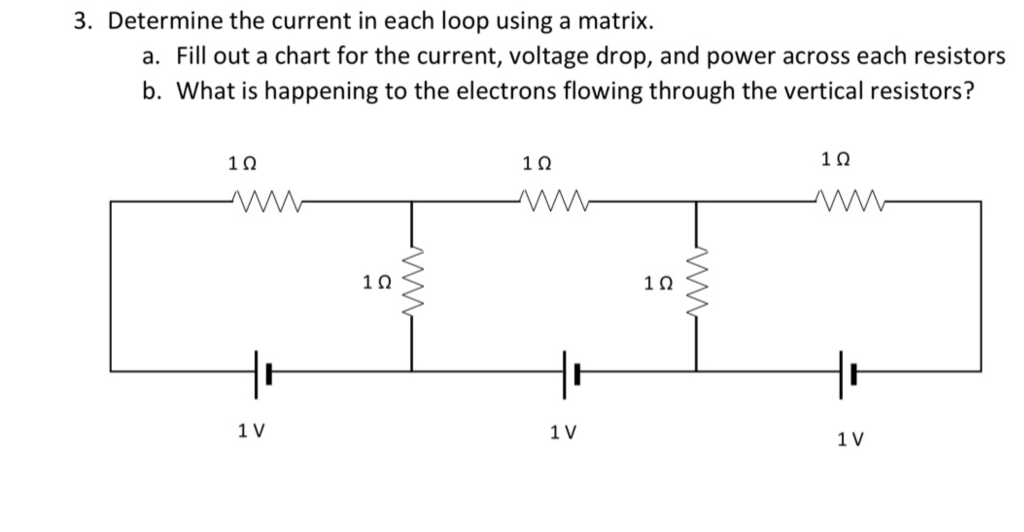 Solved 3. Determine the current in each loop using a matrix. | Chegg.com