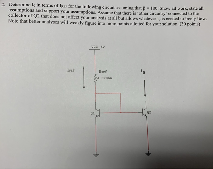 Solved 2, Determine Io in terms of IREF for the following | Chegg.com