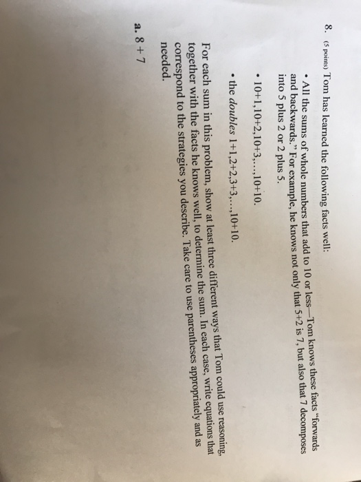Solved 8. (5 points) Tom has learned the following facts | Chegg.com