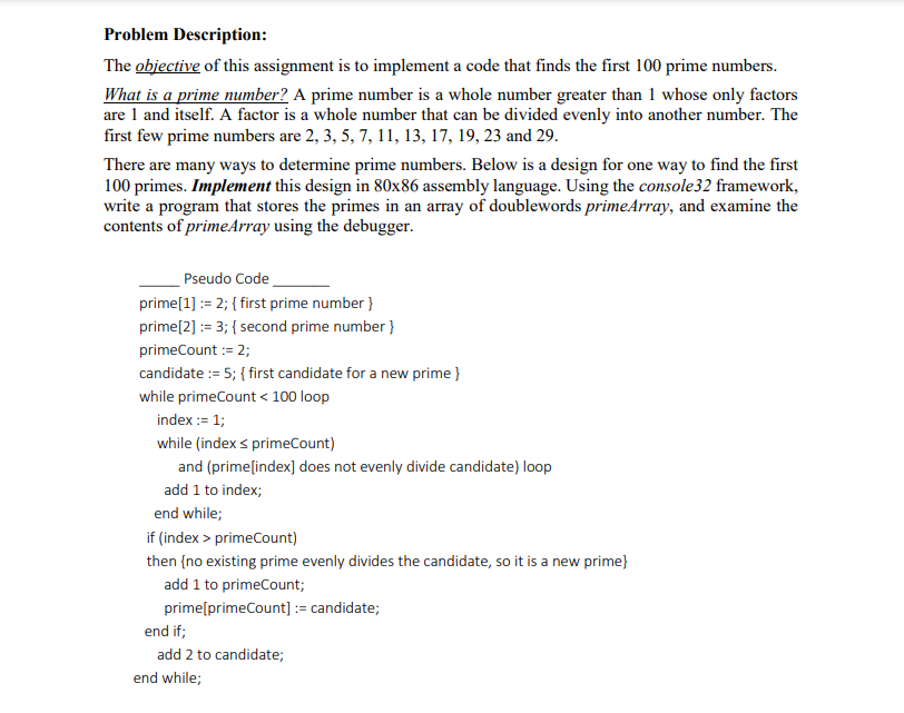 Problem Description: The objective of this assignment | Chegg.com