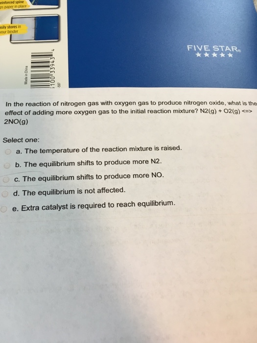 Solved In the reaction of nitrogen gas with oxygen gas to | Chegg.com
