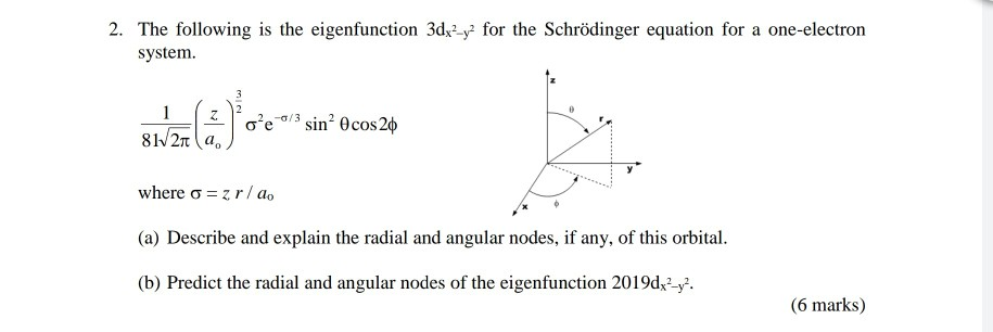 Solved 2. The following is the eigenfunction 3dx -y for | Chegg.com