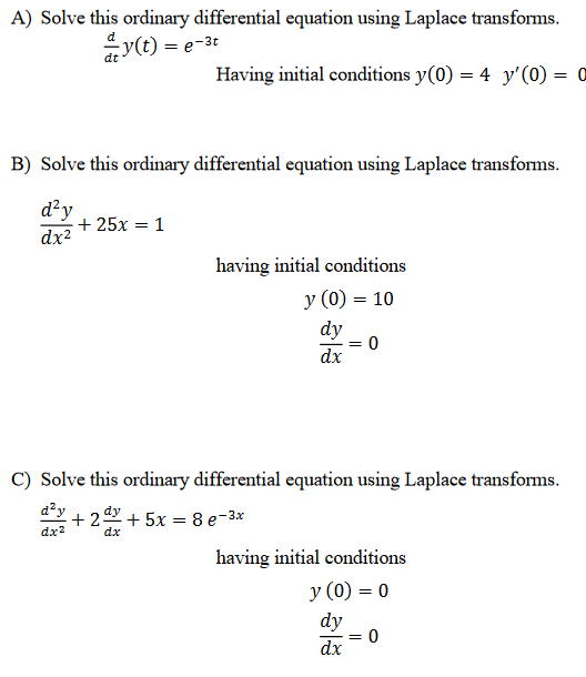 Solved A Solve This Ordinary Differential Equation Using 
