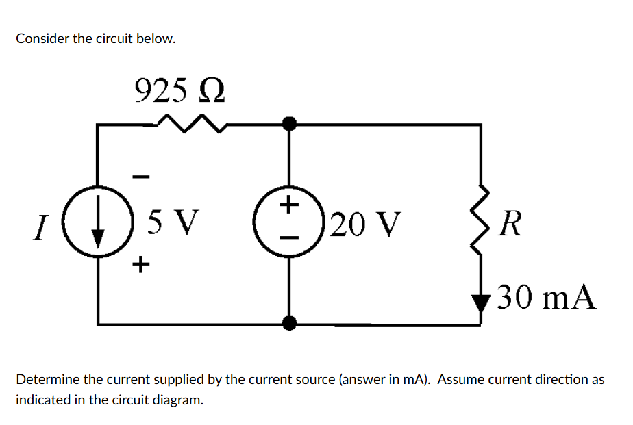 Solved Consider the circuit below.Determine the current | Chegg.com