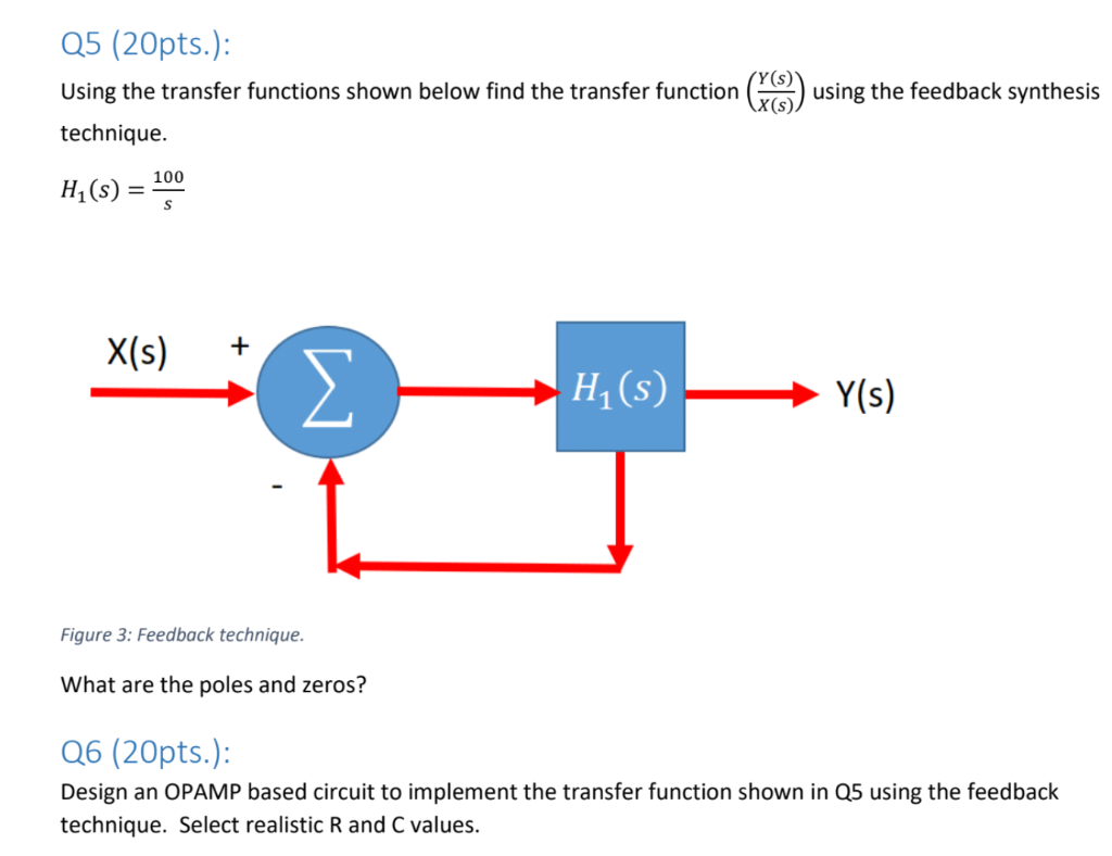 Solved Q5 (20pts.): Using the transfer functions shown below | Chegg.com
