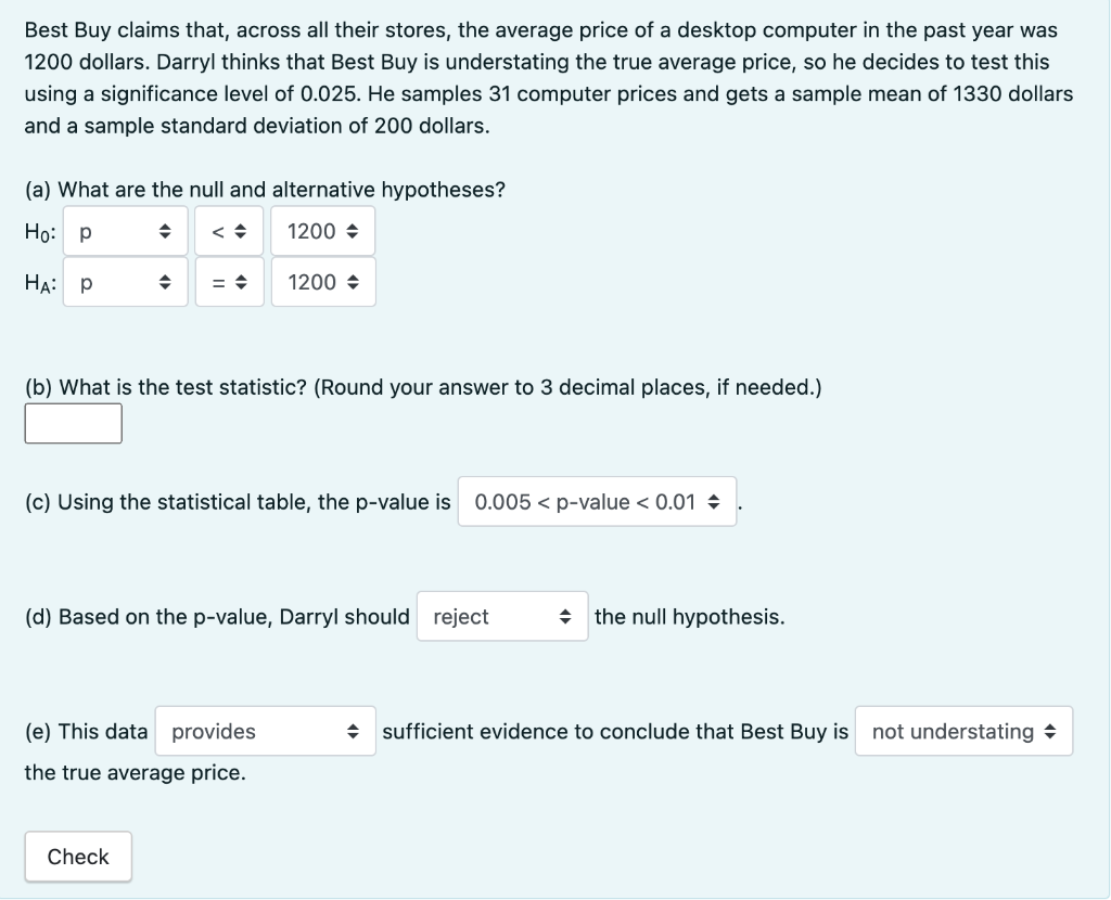 Solved Best Buy claims that, across all their stores, the | Chegg.com