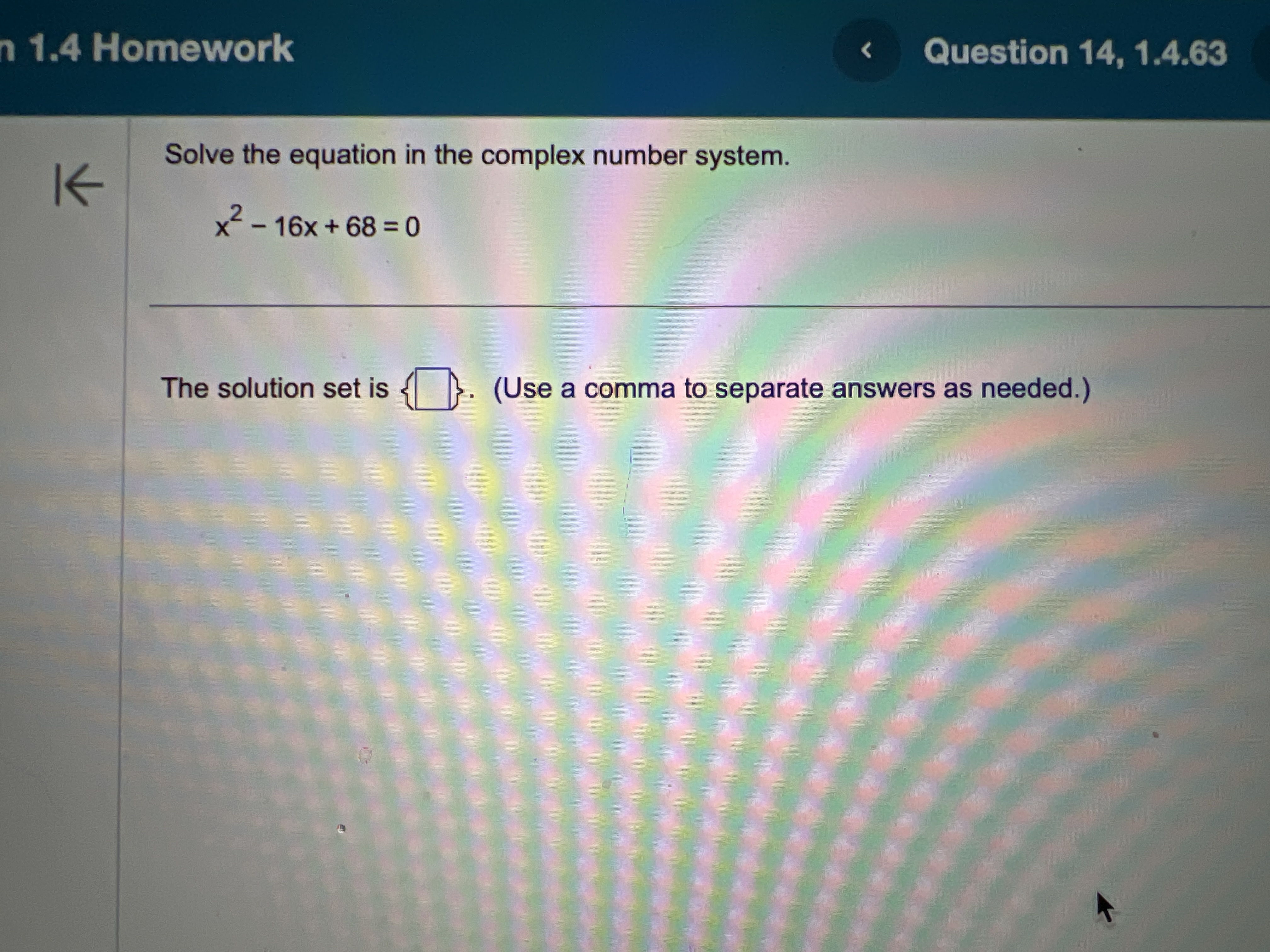 Solved Solve the equation in the complex number | Chegg.com