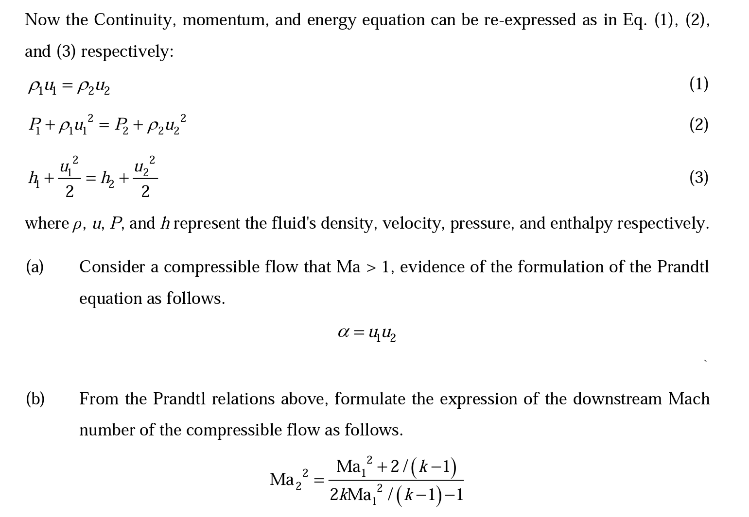 Solved Now the Continuity, momentum, and energy equation can | Chegg.com