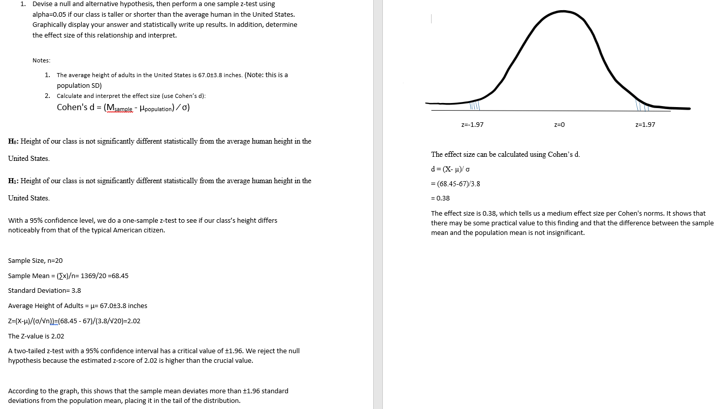 Solved 1. Devise a null and alternative hypothesis, then | Chegg.com