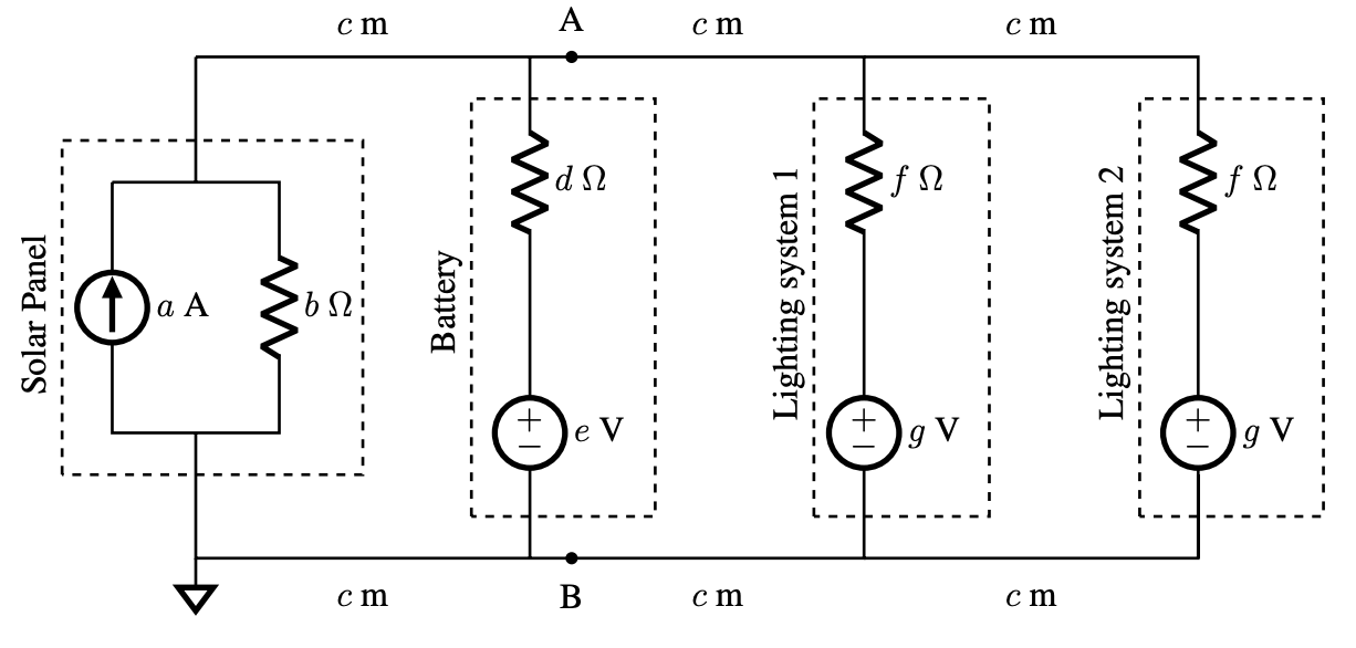 Solved Draw a full circuit diagram of the system described | Chegg.com