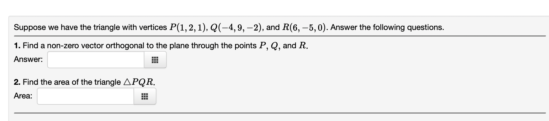 Solved Suppose we have the triangle with vertices | Chegg.com